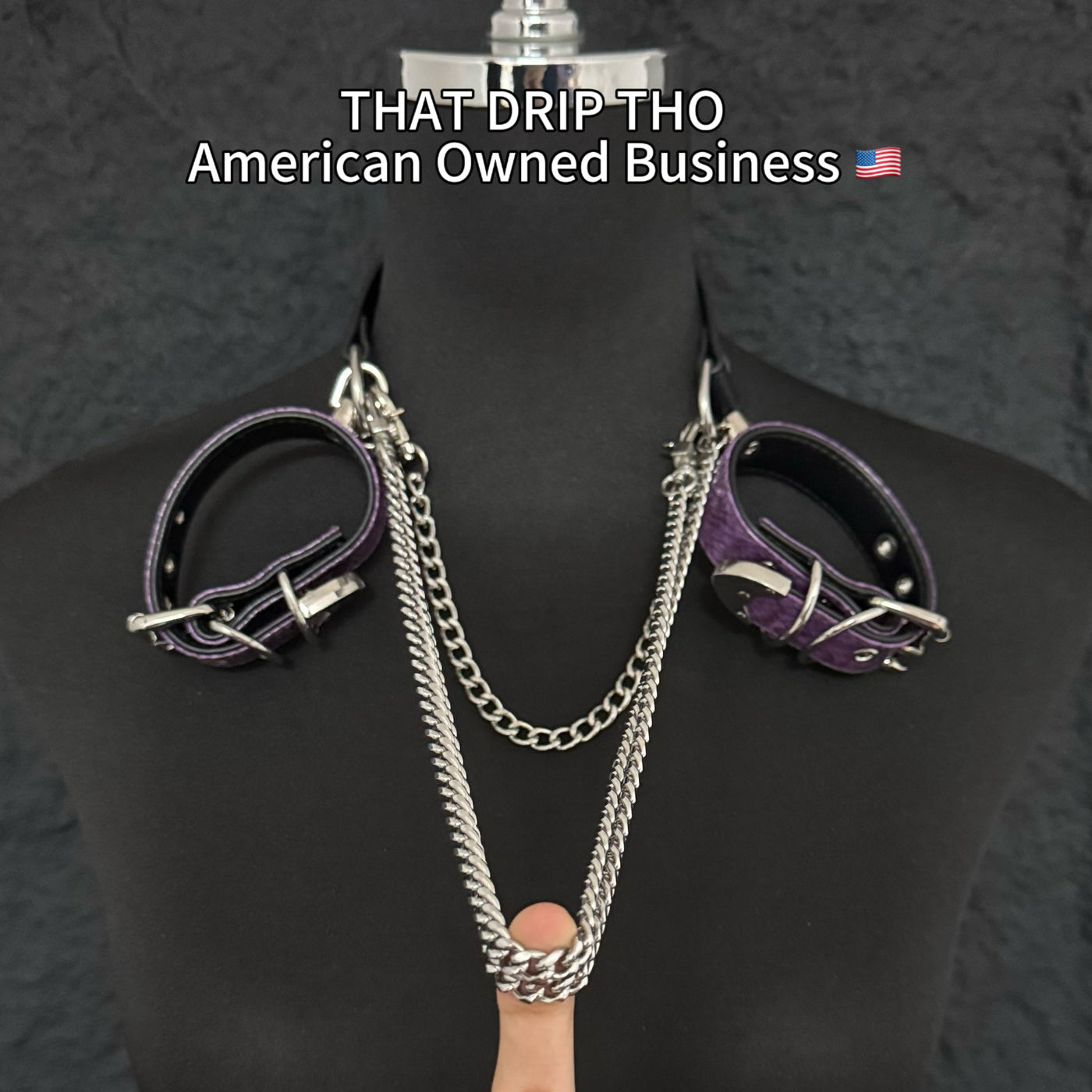 Luxe Chain (Premium Double Layered Chains Leather Choker with Adjustab